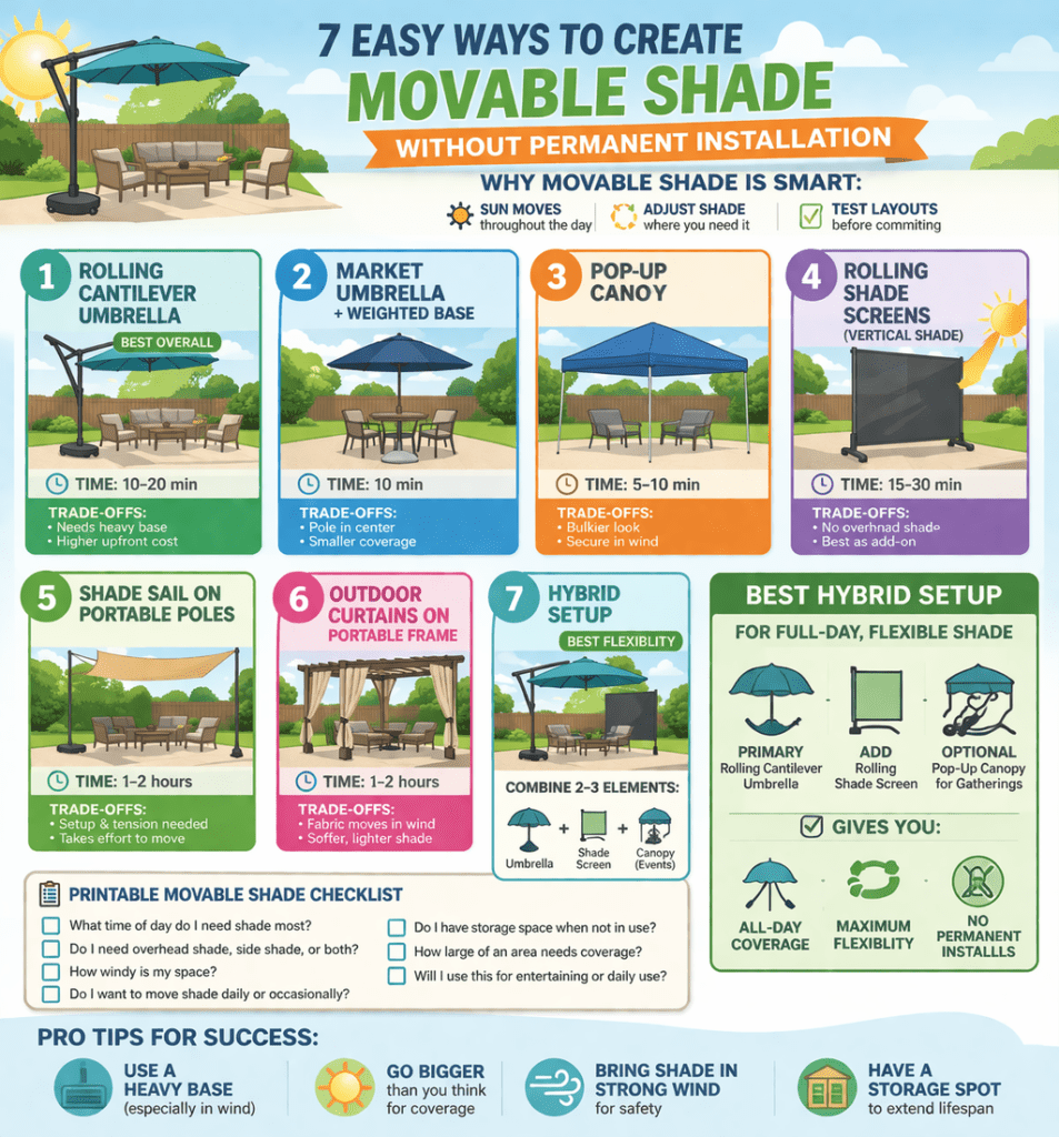 7 Easy Ways to Create Movable Shade Anywhere