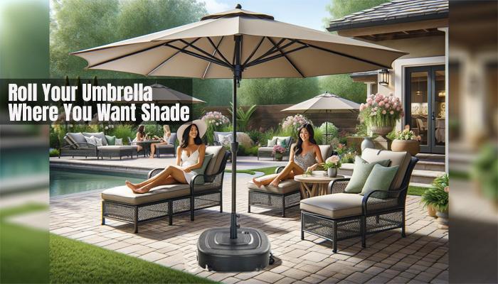Lightweight Umbrella Bases: Fill with Sand or Water for Easy Move